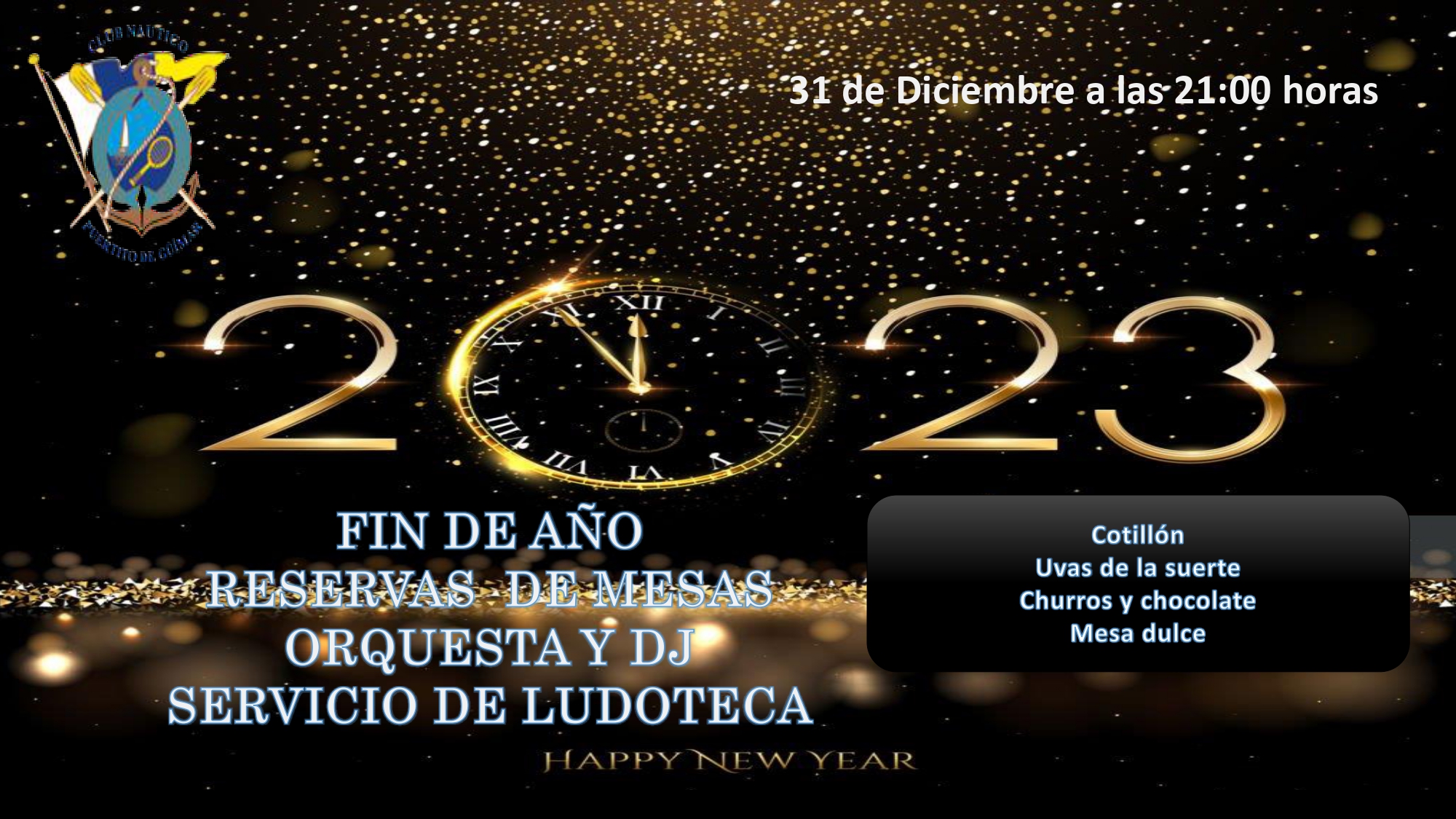 Fiesta Fin de Año 2023 – Club Náutico Puertito de Güimar Fiesta Fin de Año 2023 – Club Náutico Puertito de Güimar